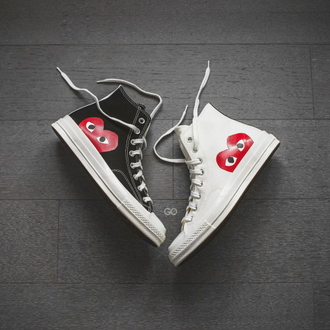 Кеды Converse Play Comme Des Garçons черные высокие купить