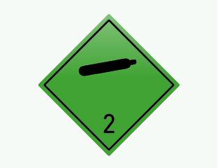 Знак «2 класс опасности. Подкласс 2.2. Невоспламеняющиеся, нетоксичные ...