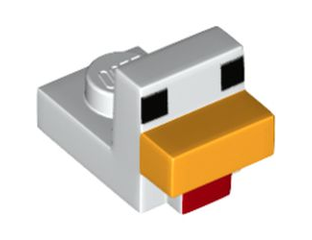 Creature Head Pixelated Chicken Head with Face Pattern Minecraft ...