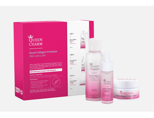 QUEEN CHARM. Набор увлажняющих средств для лица с коллагеном 10% Royal ...