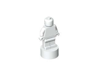 Minifigure, Utensil Statuette / Trophy, White (90398 / 6073432 / 6299492)
