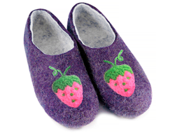 Купить тапки «Синичка на ветке» - Цена на женские войлочные тапочки