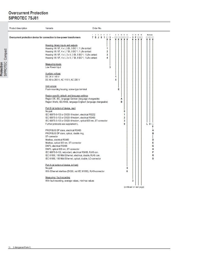 7SJ81 Официальный дистрибьютор фирмы SIEMENS | «Элипс Гарант»
