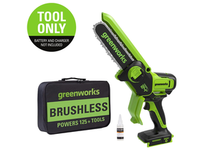 Мини пила аккумуляторная цепная Greenworks GD24CSMNX - скидки до 20%!