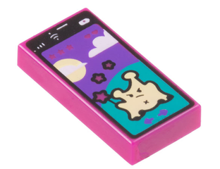 Tile 1 x 2 with Groove with Smartphone with Game with Bright Light ...
