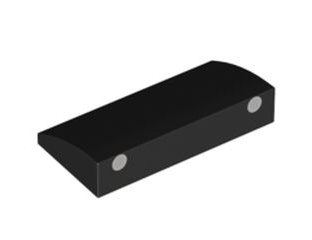 Slope, Curved 2 x 4 x 2/3 with Bottom Tubes with 2 Silver Dots with ...