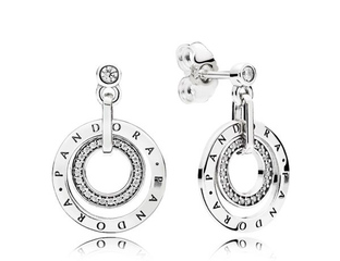 Серьги Пандора - Серьги Логомания 296296cz