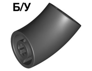 Brick, Round 2 x 2 D. 45 degrees Elbow, Black (65473 / 6305216) - Б/У