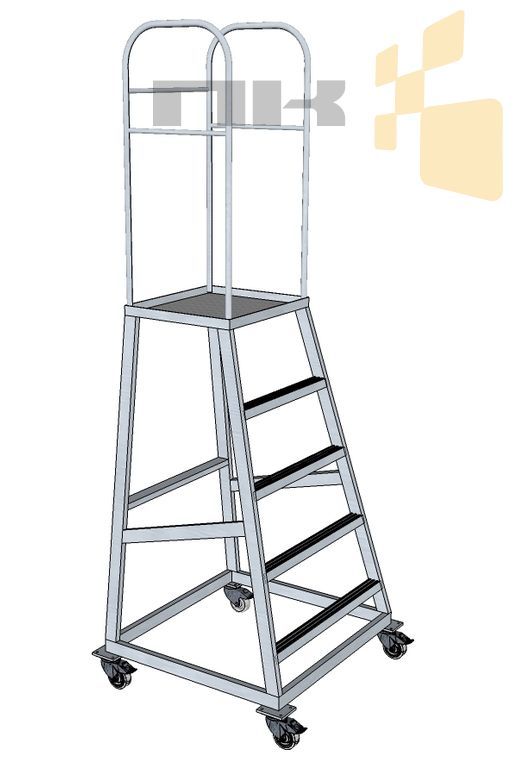 Лестница -вышка с площадка передвижная алюминиевая производство ПК ...