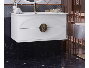 Тумба с раковиной Opadiris Ибица 90, подвесная белый/золото - Opadiris-rus.ru онлайн интернет ...