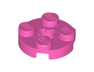 Plate, Round 2 x 2 with Axle Hole, Dark Pink (4032 / 6326495)