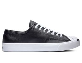 Купить Кеды Converse Jack Purcell leather черные низкие кожаные в СПб