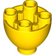 Brick, Round 2 x 2 Dome Bottom with Studs, Yellow (24947 / 6145704)