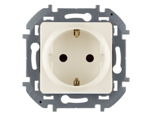Купить - Розетка 2К+З 16 А - 250 В Legrand 673721, Inspiria слоновая кость
