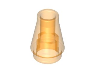 Cone 1 x 1 with Top Groove, Trans-Orange (4589b / 4221195 / 4567338 ...