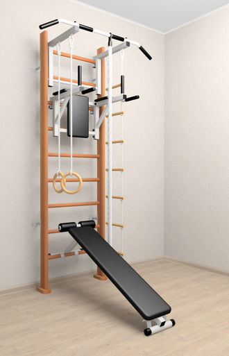 Деревянный тренажер стенка в квартиру с креплением к стене для взрослых ...
