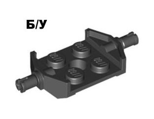 Plate, Modified 2 x 2 with Wheels Holder Wide and Hole, Black (6157 ...
