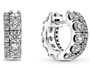 Серьги Пандора - Серьги Пандора двойное павэ