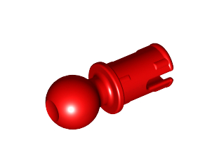 Technic, Pin with Friction Ridges and Tow Ball Undetermined Type, Red ...
