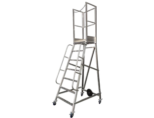 Лестница -вышка с площадка передвижная алюминиевая производство ПК ...