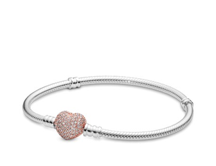Браслеты Пандора - БРАСЛЕТ PANDORA ROSE С ЗАСТЕЖКОЙ В ВИДЕ СЕРДЦА-ПАВЕ ...