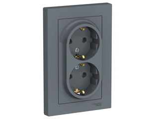 Systeme Electric розетки и выключатели AtlasDesign цвет грифель