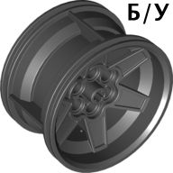 Wheel 56mm D. x 34mm Technic Racing Medium, 6 Pin Holes, Black (15038 ...