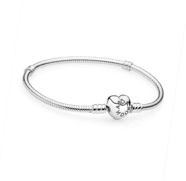 Браслет Пандора с застежкой в виде сердца
