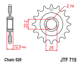 Звезда ведущая JT JTF715.13 (JTF715-13) (F715-13)