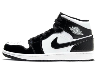 Купить кроссовки Nike Air Jordan 1 Mid SE черно-белые высокие DD1649-001