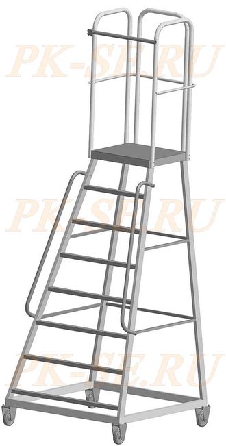 Лестница -вышка с площадка передвижная алюминиевая производство ПК ...